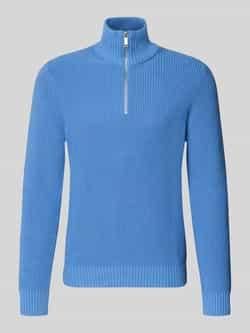 Mc Neal Slim Fit Strickpullover aus reiner Baumwolle mit Troyer-Kragen