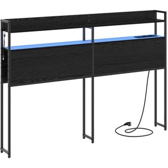 vidaXL Aufbewahrungskopfteil Schwarz Eichen-Optik 135 cm Holzwerkstoff vidaXL