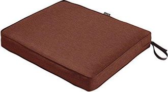 Classic Accessories Montlake Wasserabweisendes Sitzkissen für den Außenbereich, rechteckig, 53,3 x 48,3 x 7,6 cm, Terrassenmöbel, Stuhlkissen, Henna-Rot, Outdoor-Kissenbe