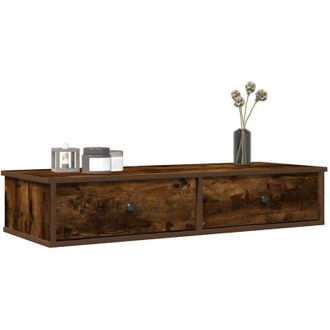 vidaXL Vidaxl - tag&egrave;re murale avec tiroirs ch&ecirc;ne fum&eacute; bois ding&eacute;nierie