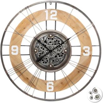 Atmosphera Atmosphera - Horloge Lana - m&eacute;tal et Bois D90 cm