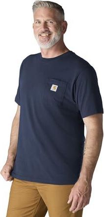 Carhartt Work in Progress Visit the Carhartt Store - Workwear Pocket Short-Sleeve T-Shirt, K87 - T-Shirt de Travail à Manches Courtes pour Homme - Bleu - 3XL