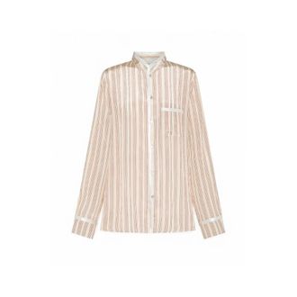 Forte_Forte Gestreiftes Hemd mit Mao-Kragen - - Blouses & Shirts - Damen - Rosa - S
