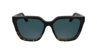 Calvin Klein Womens Sunglasses CK25500S - Black/Havana with Solid Petrol Lens