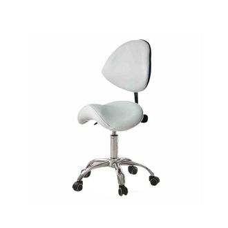 Generic Ergonomischer rollender Sattelhocker, h&ouml;henverstellbarer Sattelstuhl mit R&uuml;ckenlehne, geeignet for Massage, Sch&ouml;nheitssalons und Heimb&uuml;ros(White)