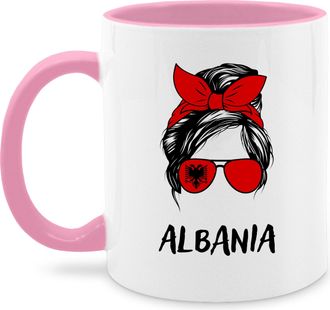 Shirtracer Tasse Tassen 325ml - Fußball EM WM - Cooles Albanien Motiv Albania Style Shqipëria - 325 ml - Rosa - 2024 fussball fanartikel europameisterschaft em-f