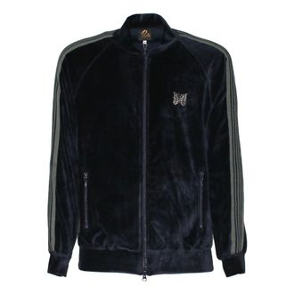 Needles Sweat Bleu &agrave; Zip en Chenille - Homme - Sweatshirts et sweats &agrave; capuche - Bleu - Taille: L