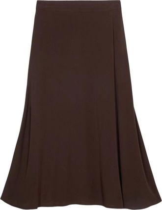 Oltre Femme, Jupes, Brun, Taille: 40 FR Jupe trap&egrave;ze en viscose