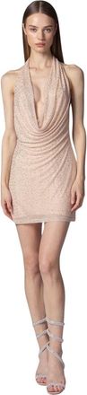 Twentyfourhaitch Femme, Robes, Beige, Taille: 44 FR Mini-robe en tulle stretch