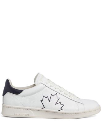 Dsquared2 baskets &agrave; d&eacute;tail de feuille d&eacute;rable - Blanc