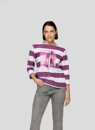 Rabe 3/4-Arm-Shirt im Streifen-Design und mit Print