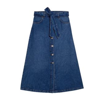 Liu Jo Gekn&ouml;pfter Midirock aus Denim - - Skirts - Damen - Blau - W26