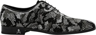 Philipp Plein Strass Lace Up Chaussures Camouflage - Homme - Chaussures - Noir - Taille: 39 EU