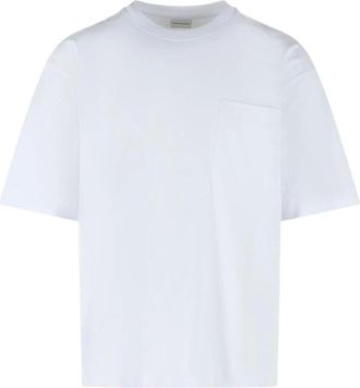 Dries Van Noten Homme, Tops, Blanc, Taille: S T-Shirt Col Rond C&ocirc;tel&eacute;