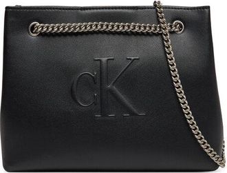 Calvin Klein Jeans Handtasche Sculpted Chain Shoulder Bag LV04K3163G Schwarz