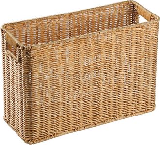 Baoblaze Rattan-&auml;hnlicher Zeitschriftenkorb Multifunktionaler Organizer-Korb-Aufbewahrung f&uuml;r das Aufenthaltsraum, Hellbraun