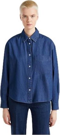 Benetton Camicia 5dhjdq07u Tricot, Bleu, Medium Femmes