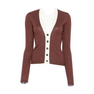 Brunello Cucinelli Femme, Pulls, Brun, Taille: 42 FR Virgin Wool Cashmere Cardigan