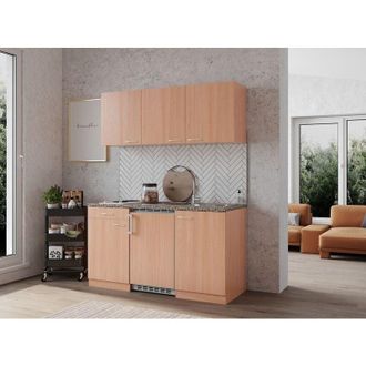 Respekta K&uuml;che Minik&uuml;che Singlek&uuml;che K&uuml;chenzeile K&uuml;chenblock Buche Gerda 150 cm Respekta