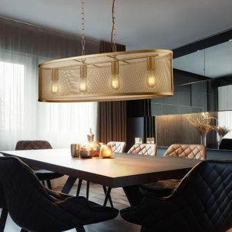 Searchlight Design Hänge Decken Leuchte Käfig Design Wohn Zimmer Pendel Lampe gold Serarchlight