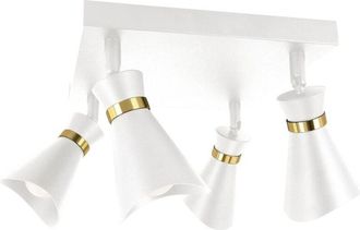Licht-Erlebnisse Licht-erlebnisse - Spot de plafond E14 w : 25 cm orientable en or blanc Spot de plafond moderne 4 lampes