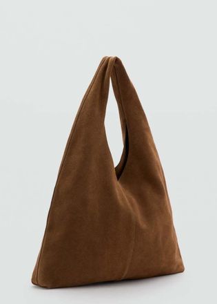 Mango Shopper-Bag aus Rauleder mittelbraun - Damen - Einheitsgr&ouml;&szlig;e - MANGO