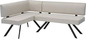 Byliving Eckbank Toronto, Bezug in Taupe, Gestell in schwarz, L-Form Langer Schenkel rechts, Taschenfederkern, K&uuml;chenbank, Speisezimmerbank, Ma&szlig;e: B 182, H 85,