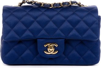 Chanel Crossbody Bags - Classic Flap Satin - Gr. unisize - in Blau - für Damen