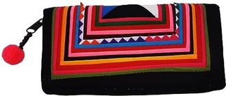 Panasiam Portefeuille Akha Tribe | portefeuille ethnique en coton | porte-monnaie Purse Wallet | vegan & fair, Multicolore 1, 20x10cm