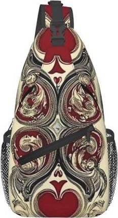 Generic Sac &agrave; dos &agrave; bandouli&egrave;re pour homme - Motif cartes &agrave; jouer - Sac &agrave; dos de randonn&eacute;e