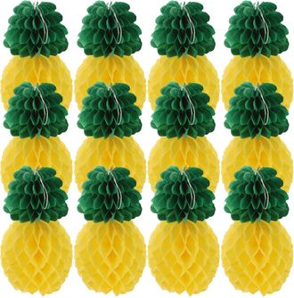 BESPORTBLE 9 St&uuml;ck Ananas Papier Wabenkugeln 20cm Tropische Partydekoration Bunte Honigwaben Anh&auml;nger f&uuml;r Fenster T&uuml;ren und Feierlichkeiten
