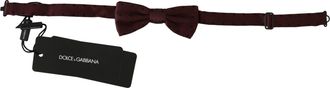 Dolce & Gabbana Mens Purple Dotted Silk Adjustable Neck Papillon Bow Tie