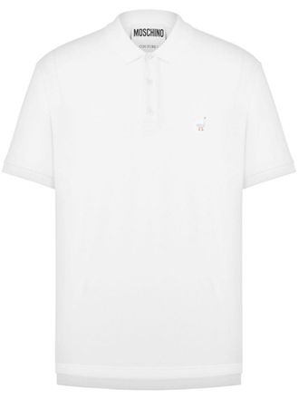 Moschino polo à col zippé - Blanc