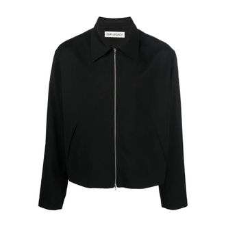 Our Legacy Schwarzer Woll-Zip-Mantel - - Jackets - Herren - Schwarzk - L
