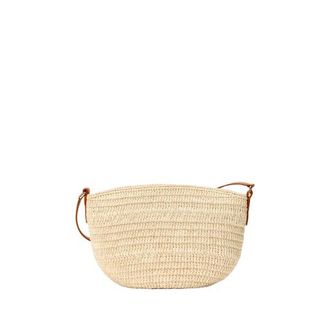 Loewe Pochette Eclipse en raphia et cuir de veau