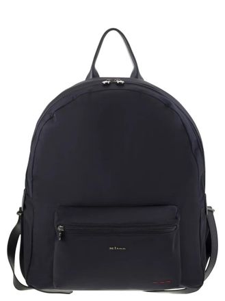 Kiton Rucks&auml;cke - Technical Fabric Backpack With Logo - Gr. unisize - in Blau - f&uuml;r Damen