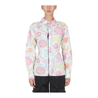 Marine Serre Chemise boutonn&eacute;e &agrave; imprim&eacute; floral - Femme - Blouses et Chemises - Multicolore - Taille: 34 FR