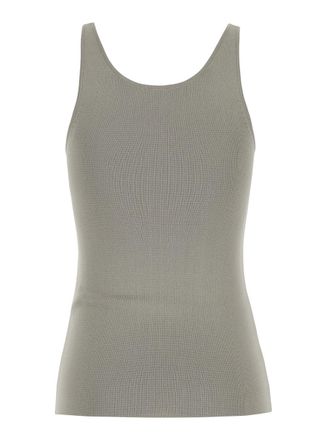 Toteme Womens Grey U Neck Tank Top Lightweight Knit