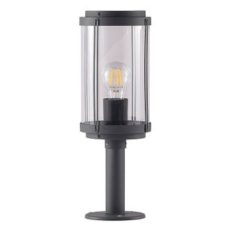 Lindby Au&szlig;enleuchte Ojali (spritzwassergesch&uuml;tzt (Modern) in Schwarz aus Aluminium (1 flammig, E27) - Wegeleuchte Pollerleuchte Wegelampe Sockelleuchte