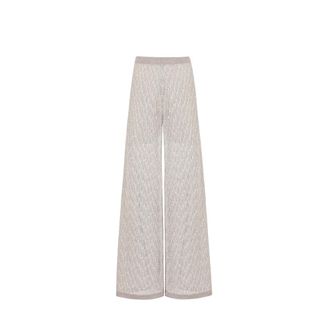 D.exterior Femme, Pantalons, Gris, Taille: 38 FR Wide Pantalons