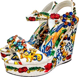Dolce & Gabbana Majolica Wedges Size 36