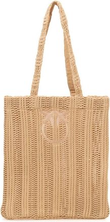 Pinko Pinko, Femme, Sacs, Jaune, Taille: ONE Size Easy Tote Bag Rafia