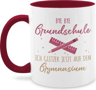 Shirtracer Tasse Tassen 325ml - Abg&auml;nger - Bye Bye Grundschule ich glitzer jetzt auf dem Gymnasium | Gymnasium Einschulung | Einschulung 5. Klasse | Schulwechsel