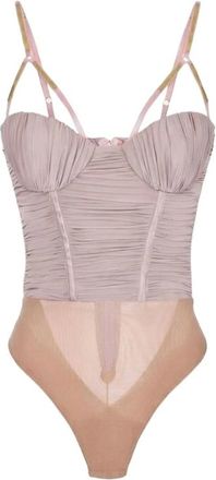 Elisabetta Franchi Femme, Tops, Rose, Taille: 42 FR Bodysuit en jersey avec plaques bijoux