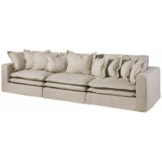 Massivmoebel24 Sofa 3-Sitzer 341x117x90 beige sylt