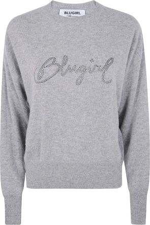 Blugirl pull à détails de cristaux - Gris