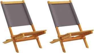 vidaXL Vidaxl - Gartenst&uuml;hle 2 Stk. Anthrazit Massivholz Akazie & Stoff