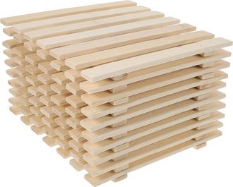 Pretyzoom Bambus Untersetzer Tassenuntersetzer W&auml;rmeschutzset Anti Rutsch Bambusmatte F&uuml;r Tisch Quadratisch 10 St&uuml;ck