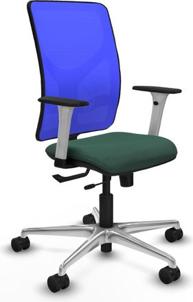 Piqueras y Crespo B&uuml;rostuhl mit verstellbarer R&uuml;ckenlehne, mit wei&szlig;en und schwarzen Armlehnen, h&ouml;henverstellbare Lendenwirbelst&uuml;tze, ausgestattet mit Syncro/Traslack. B