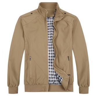 AlltheMen Herren Bomberjacke mit Stehkragen, &uml;&sup1;bergangsjacke f&uml;&sup1;r den Herbst, l?ssige Sportjacke Khaki